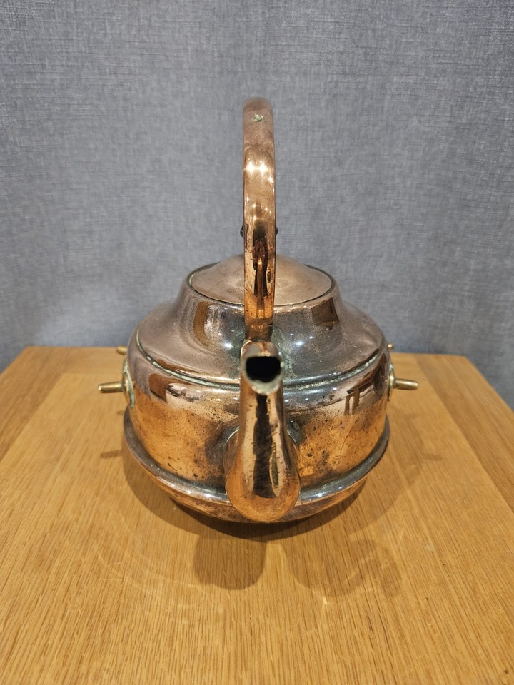 Antique Victorian Solid Copper Spirit Tea Kettle c.1900 Decorative Swan ...