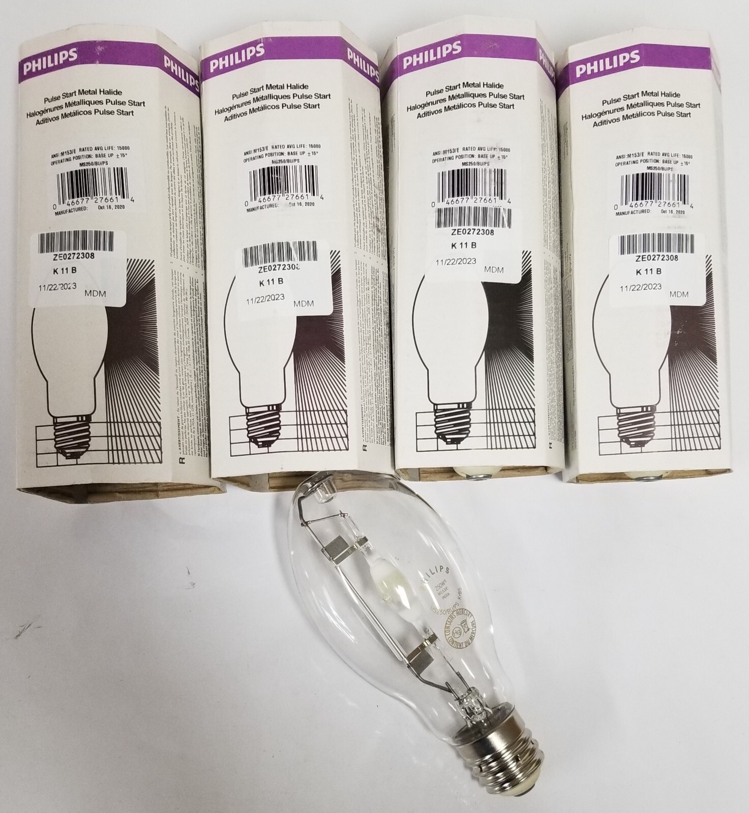 4 PHILLIPS 250-WATT MS250/BU/PS M153/E METAL HALIDE LAMPS WITH MOGUL BASE | eBay