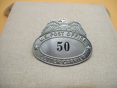 Vintage US Post Office Metal Letter Carrier Badge #50 N.C. Walters ...