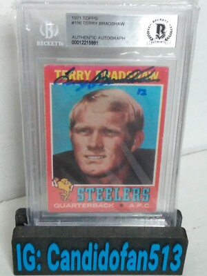 1971 Topps TERRY BRADSHAW Signed Rookie Football Card BAS Beckett ...