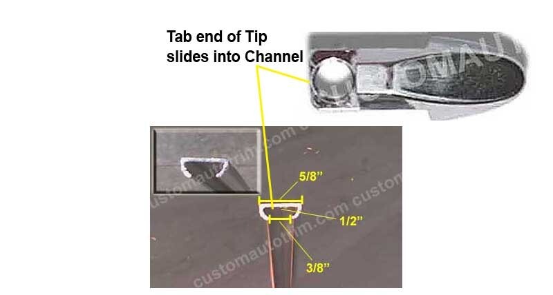 Chrome Bullet End Tip for 5/8 inch Rivet on Beltline Moldings | Left ...