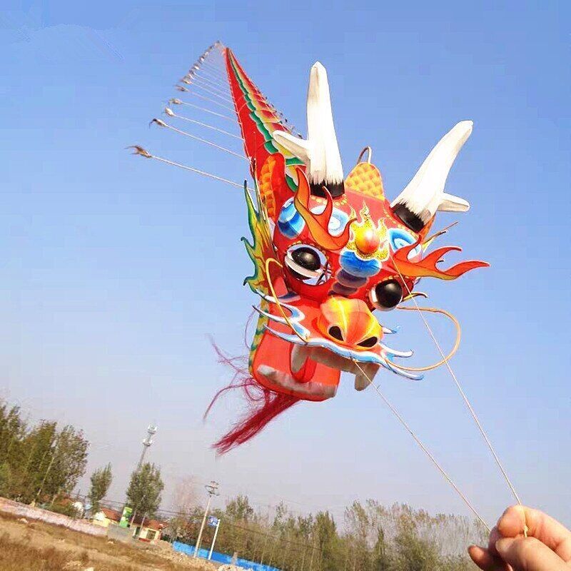 Traditional Dragon Kite Flying String Line Chinese Kite Outdoor Game ...