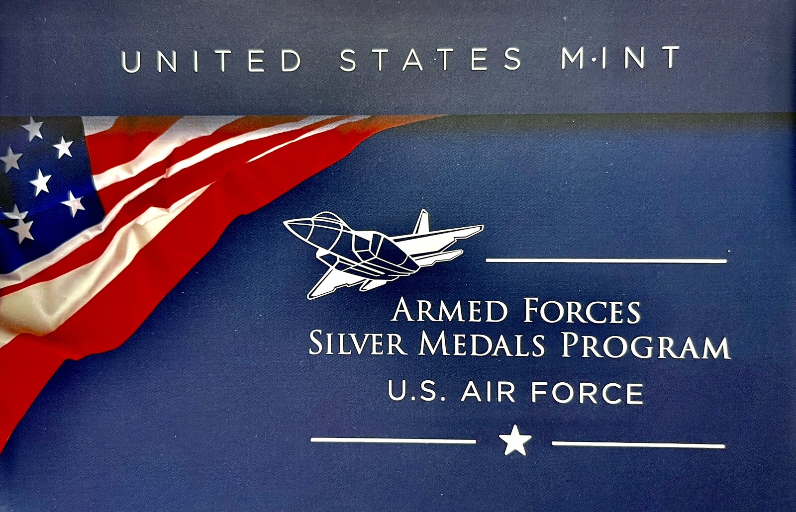 LARGE 2021 SILVER MEDAL 2.5QZ US AIR FORCE/COA /ARMED FORCES BALAN ...