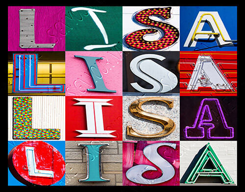 LISA Name Poster featuring photos of actual sign letters | eBay