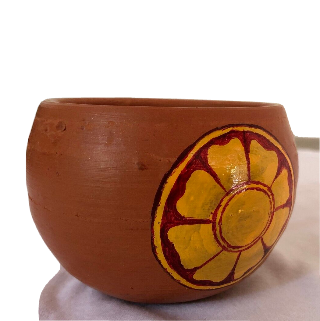 Small Clay Pot For Growing Cactus Ceylon Handmade Painted Attractive ...