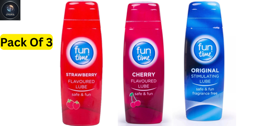 3 PACK FUN TIME FLAVOURED LUBE LUBRICANT WATER BASED GEL, SEX AID ...