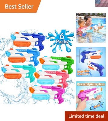 High Capacity Water Gun Set - 6 Colorful Squirt Blasters for Epic ...