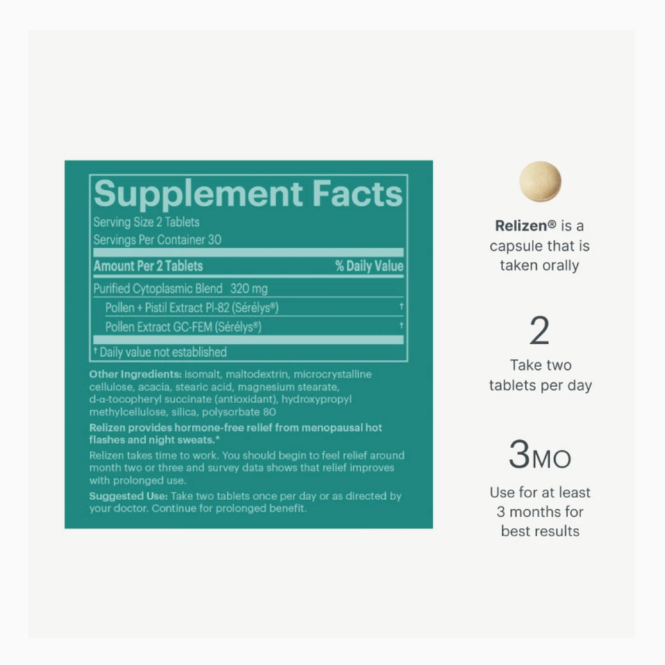 Bonafide Relizen Menopause Relief Hot Flashes Night Sweats 180 Tablets ...