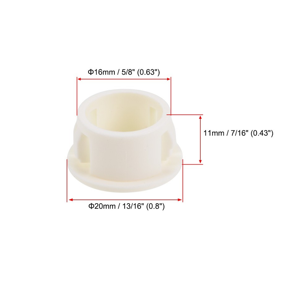 50 Pcs 16mm Snap in Locking Hole Tube Flush Type Panel Plugs Hole Plugs ...