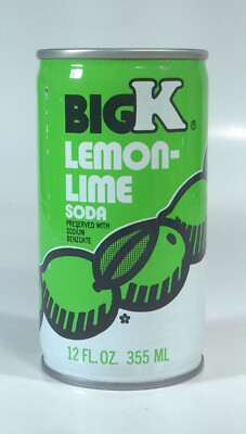 Vintage Big K Lemon Lime Soda Pop Can 12oz Steel Kroger Cincinnati Ohio ...