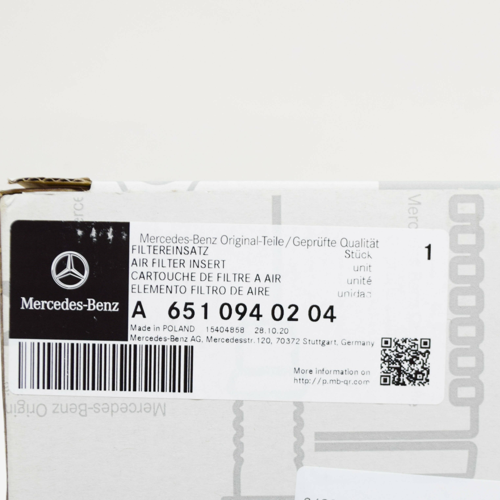 Ge NUOVA MERCEDES CLASSE B Wa CLASSE CLA ELEMENTO FILTRO ARIA ...