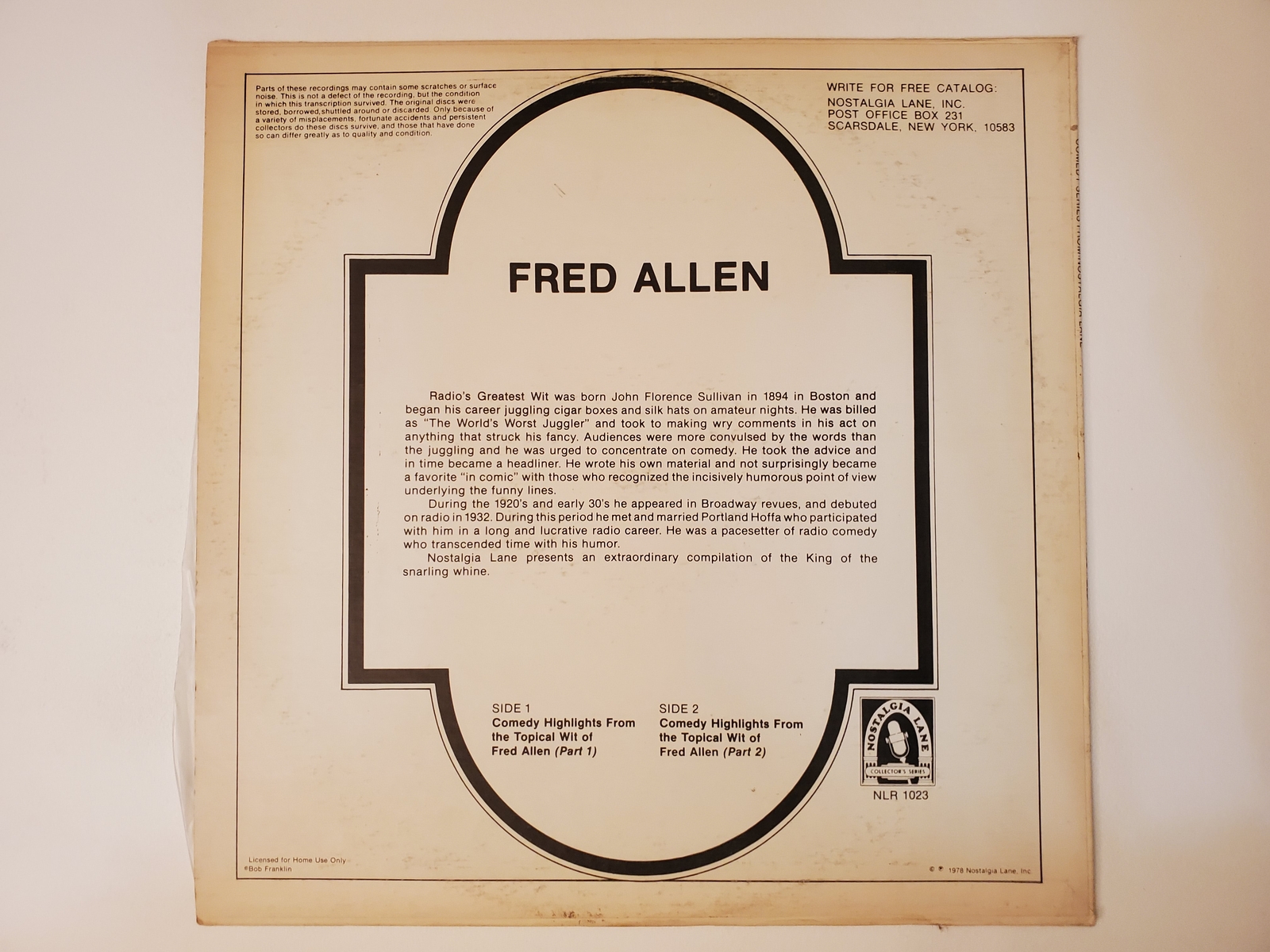 Fred Allen - The World of Fred Allen (Vinyl Record LP) | eBay