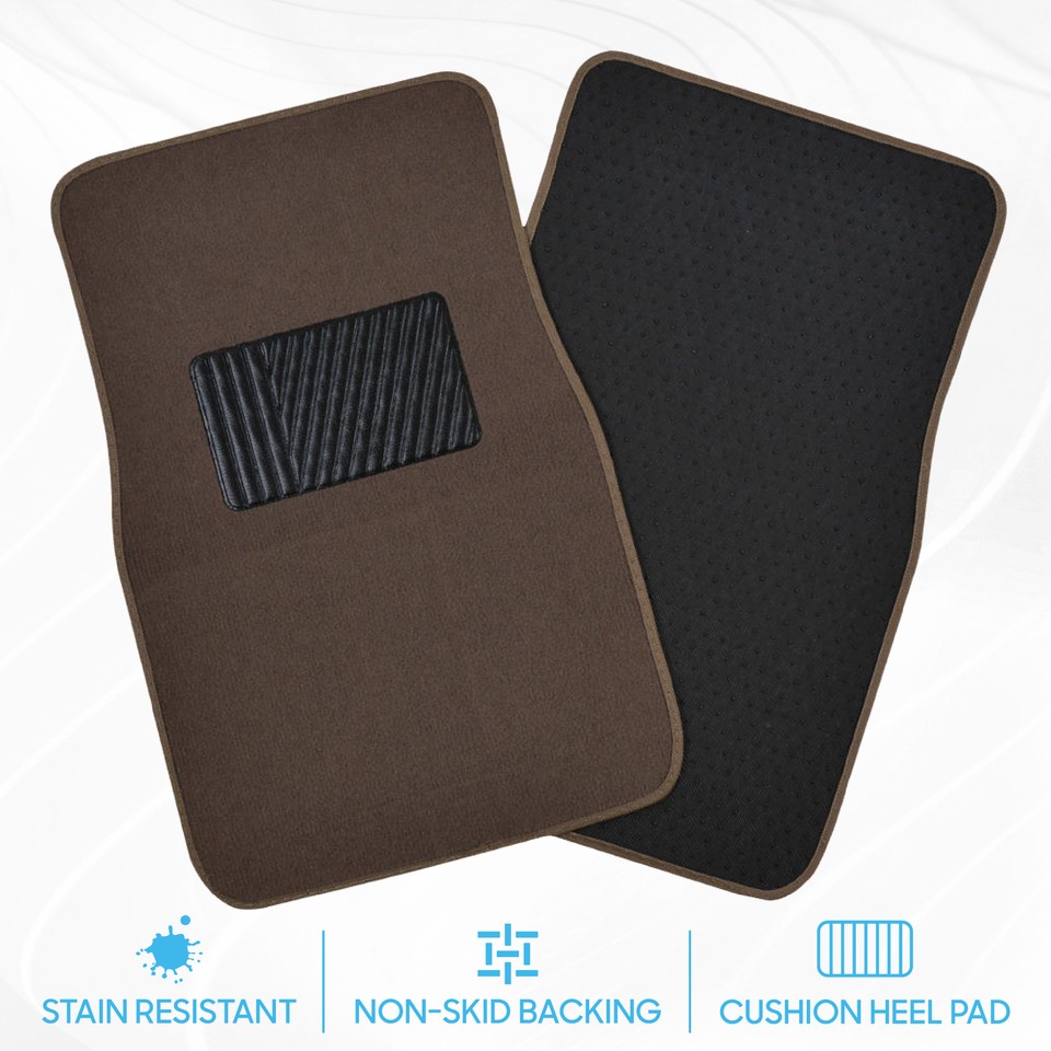 Car Carpet Floor Mats 4 Piece Vinyl Heel Pad Rug for Sedan & SUV Car ...