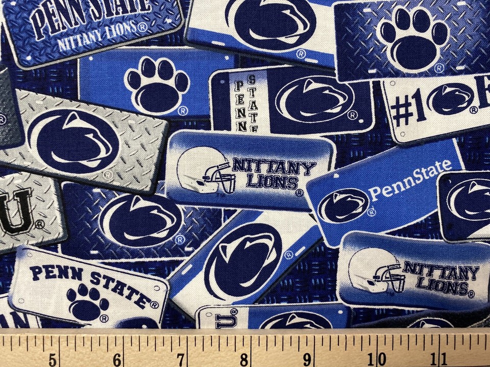 PENN STATE UNIVERSITY NITTANY LIONS, Lic Plt HALF Yd, 18”x43” 100% ...