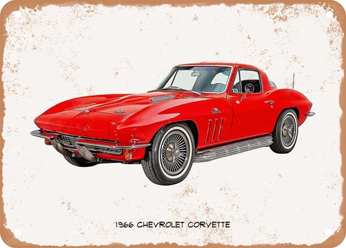 Classic Car Art - 1966 Chevrolet Corvette Oil Painting - Rusty Look ...