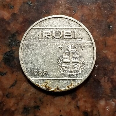 1988 ARUBA 25 CENTS COIN - #B2671 | eBay