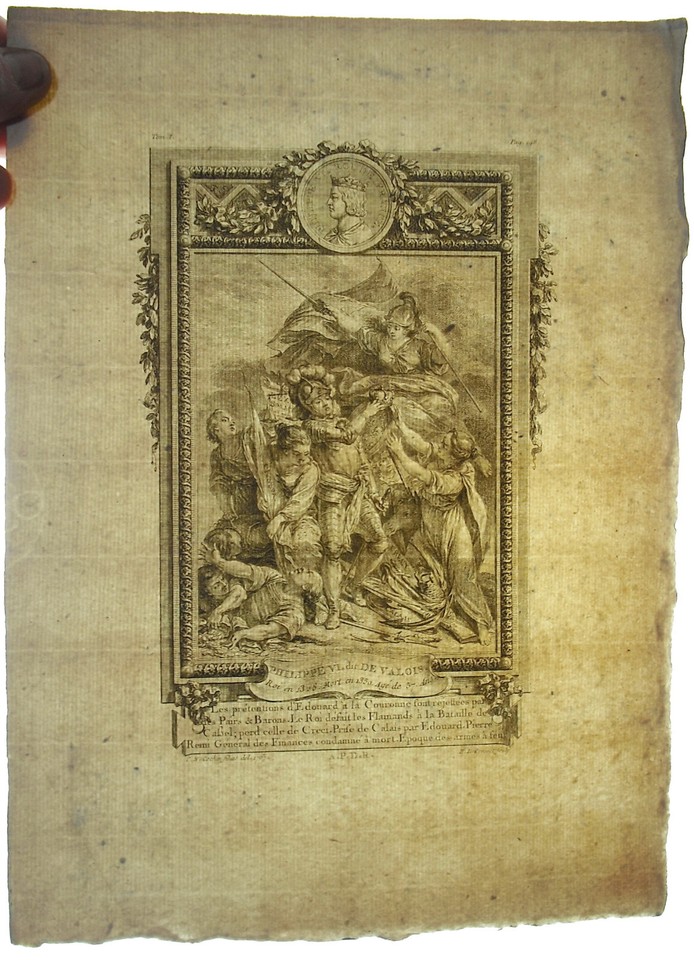 Philip VI Valois Battle of Cassel Flemish Creci B L Prevost C N Cochin ...