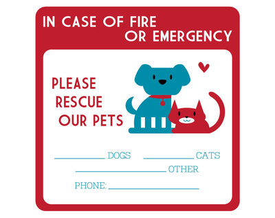 Two Emergency Pet Rescue Decals FREE SHIPPING dog decal cat sticker pet ...