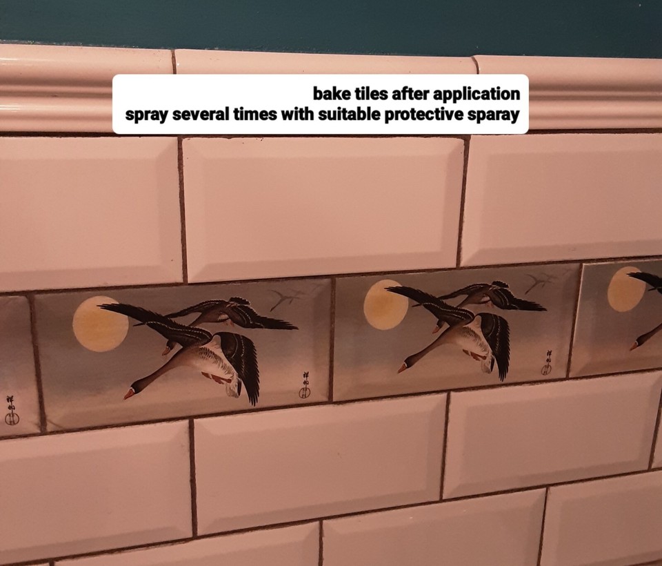 FURNITURE TRANSFER DECAL BLUE PINK ROSE RUB OFF STICKER WATERSLIDE ...