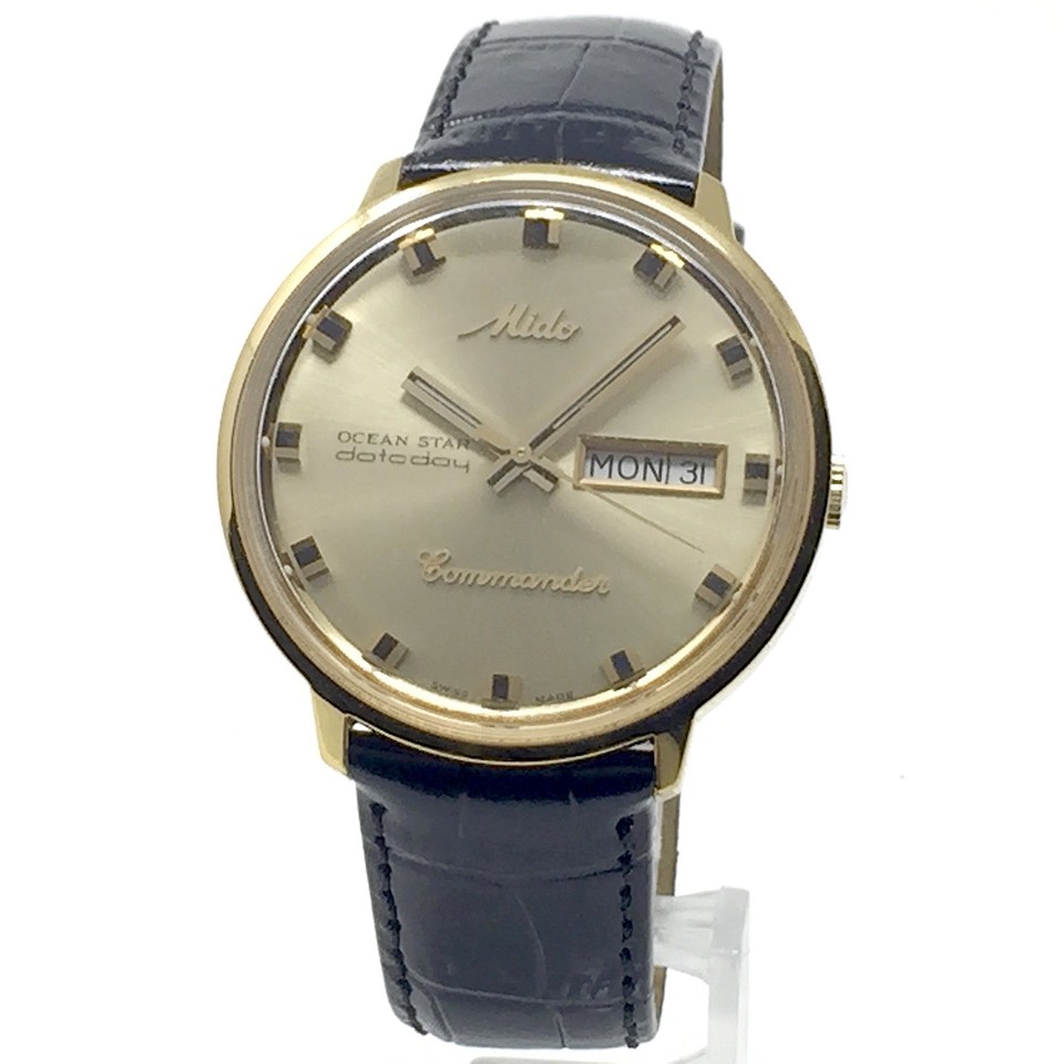 Mido (like new & unworn) Gold Ocean Star Datoday Commander Automatic ...