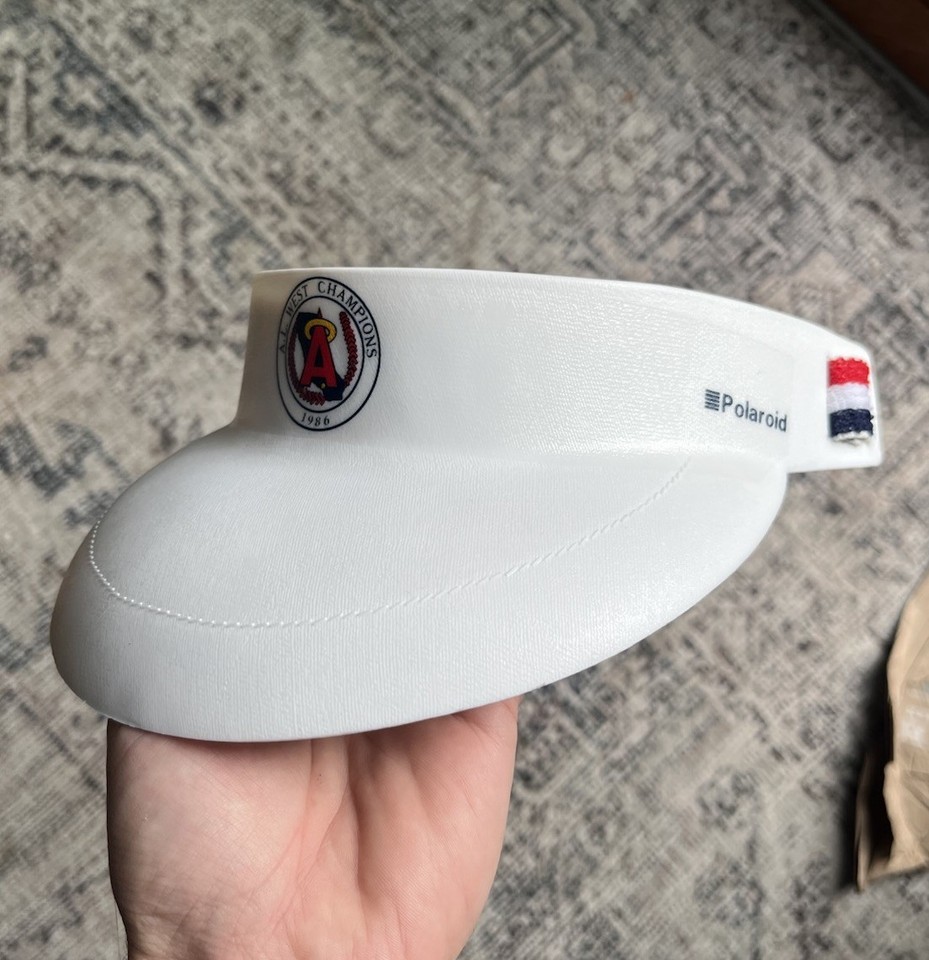 Vintage California ANGELS 1986 AL West Champions White Visor Polaroid ...