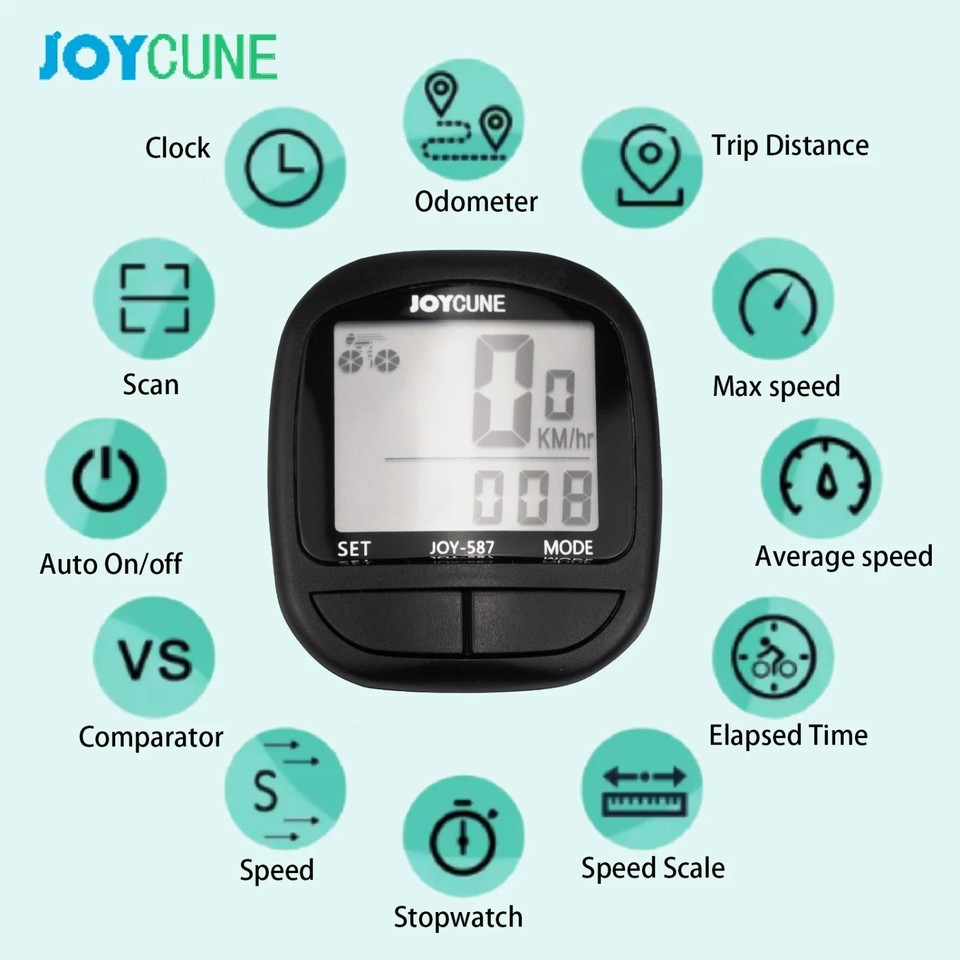 LCD BIKE COMPUTER SPEEDO ODOMETER WATERPROOF SPEEDOMETER CYCLE BICYCLE ...