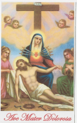 A VINTAGE LAMINTED 4 1/2" x 7 1/2" CARD" AVE MATER DOLOROSA" suitable ...