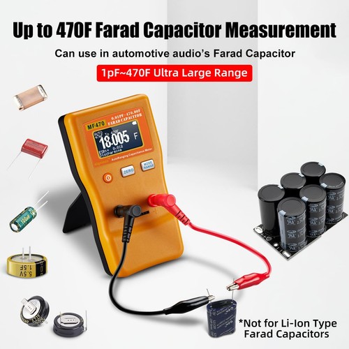 MF470 Capacitor Tester, ESR Meter Microfarad Meter Farad Super ...