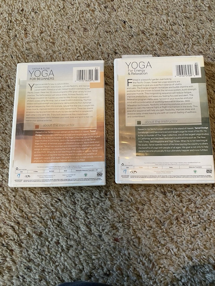 Element Yoga For Beginners/For Energy & Relaxation Set Of 2 DVDs | eBay
