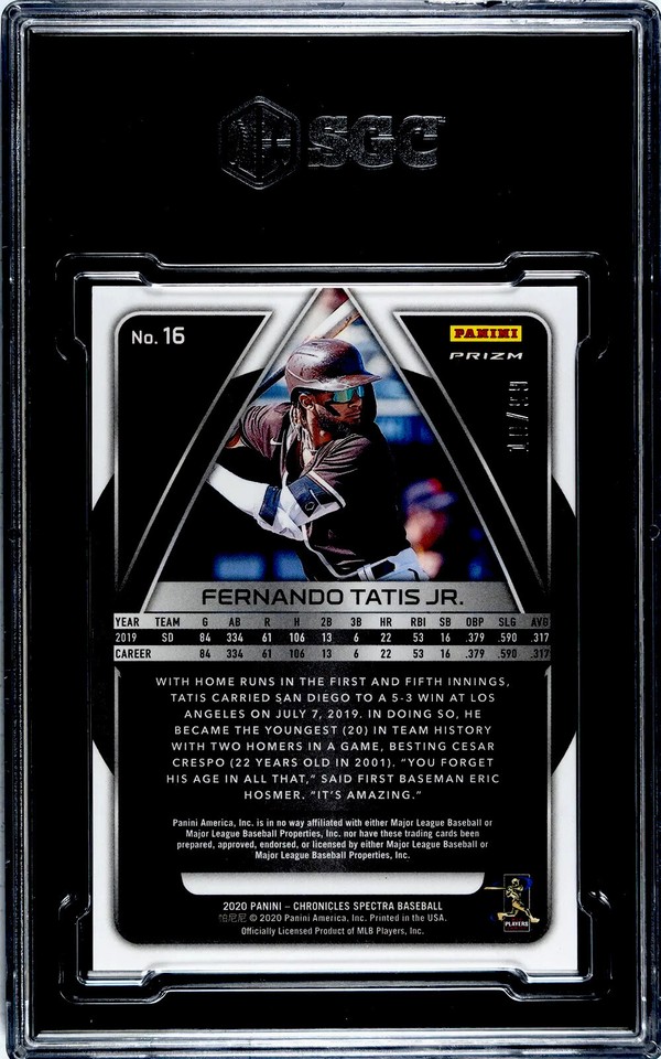 2020 Panini Chronicles Spectra #16 Fernando Tatis Jr. NEON BLUE PRIZM ...