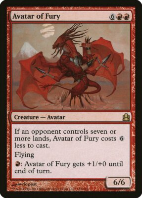 Avatar of Fury Commander NM Red Rare MAGIC THE GATHERING MTG CARD ...