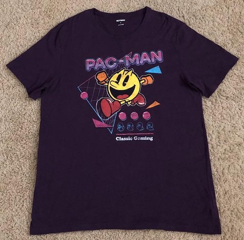 Pac-Man Classic Gaming Retro Old Navy Men's Purple T-Shirt Size XL | eBay