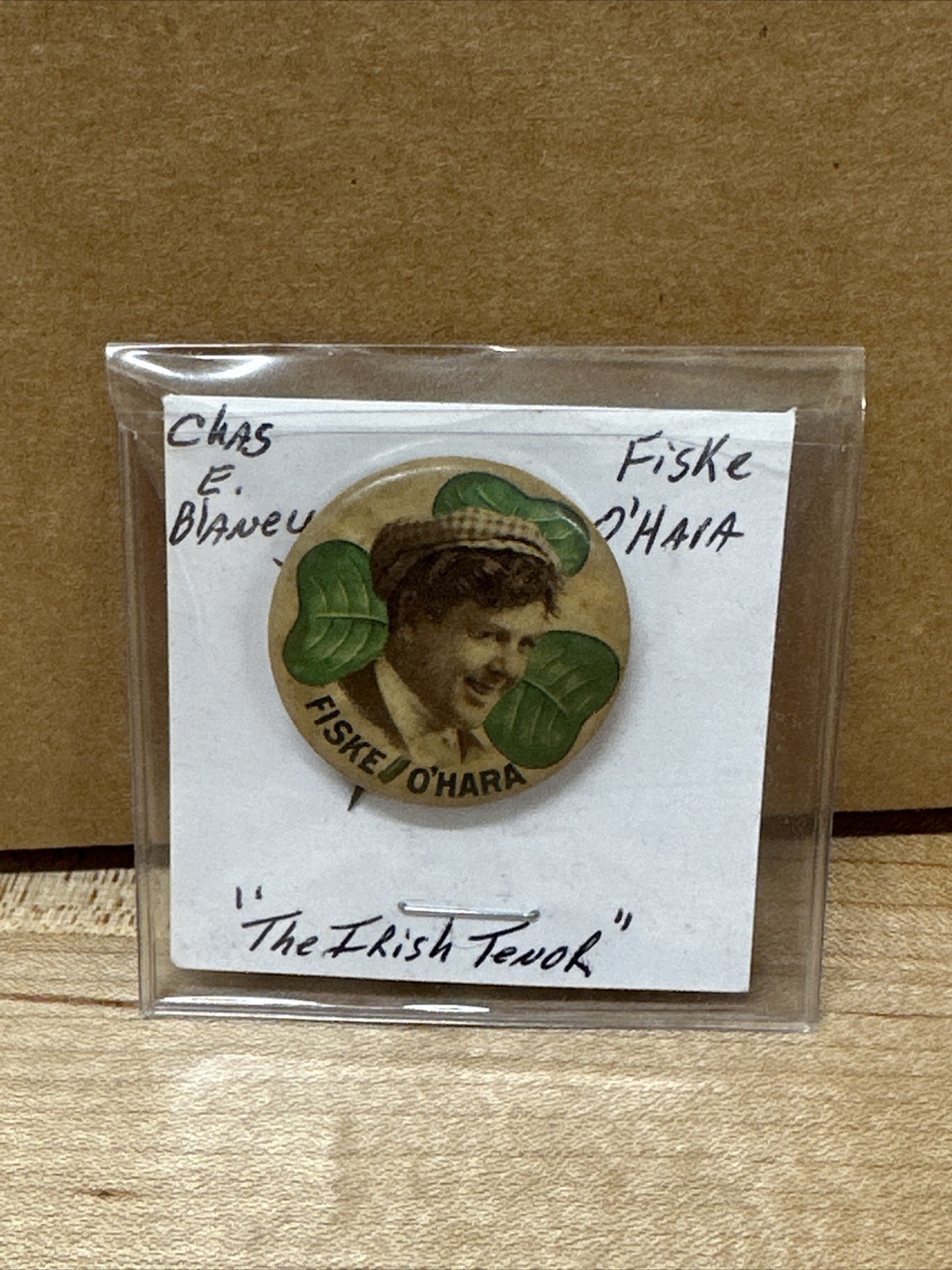 Antique American Singer & Actor! Fiske O'hara! The Irish Tenor! Pinback ...