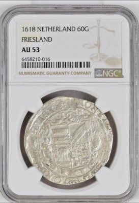 1618 Netherlands FRIESLAND Arenddaalder-60 Groot Silver Coin Lion Mint ...