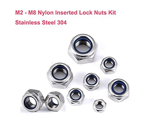 210pcs Nylock Hex Self Locking Nuts Assortment Kit Nylon Inserted Nuts ...
