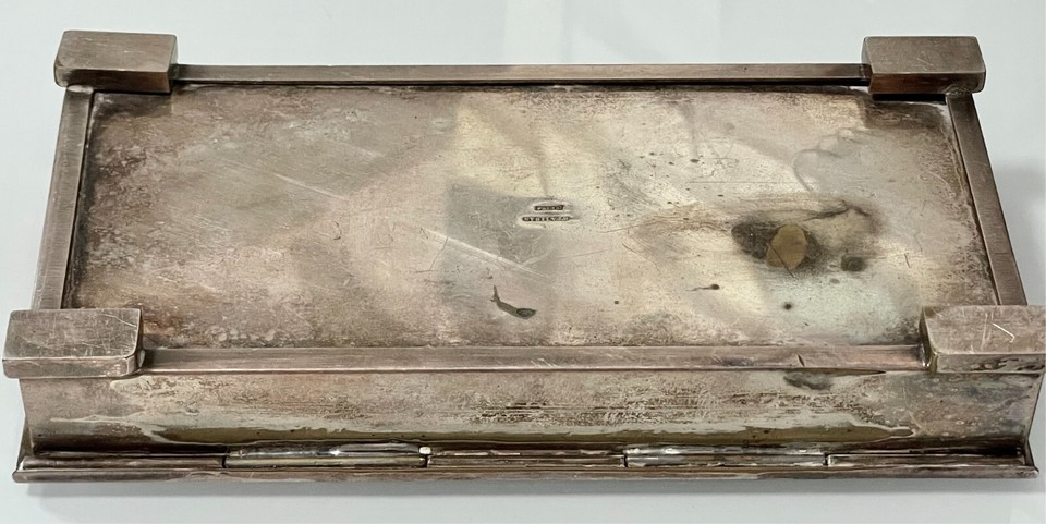 Vintage NickelSilver Plated Wooden Rectangular Box 20th Century ...