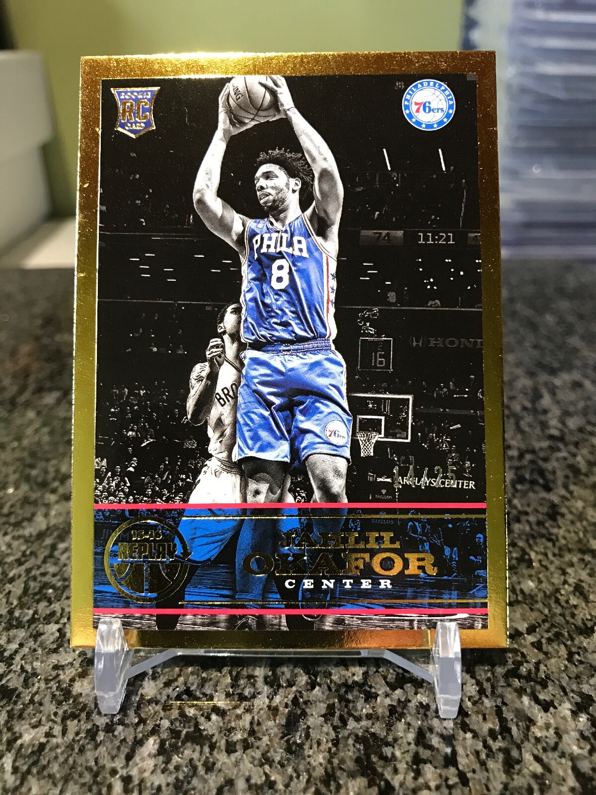 2015-16 Panini Replay #78 Jahlil Okafor Rookie Card RC Rare Gold Foil ...