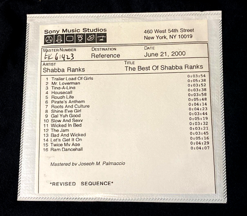 SHABBA RANKS "The Best of" RARE REFERENCE TEST CD Dancehall Reggae HITS ...