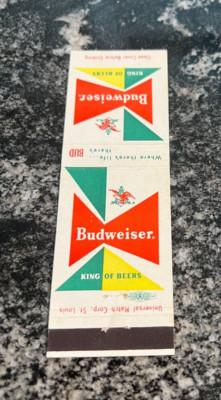 H) VINTAGE BUDWEISER BEER MATCHBOOK COVER ANHEUSER BUSCH BREWING CO ST ...