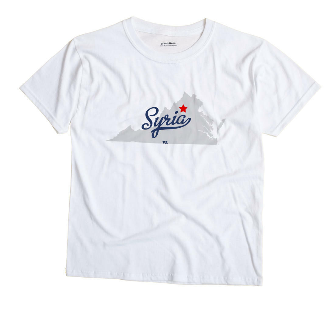 Syria Virginia VA T-Shirt MAP | eBay