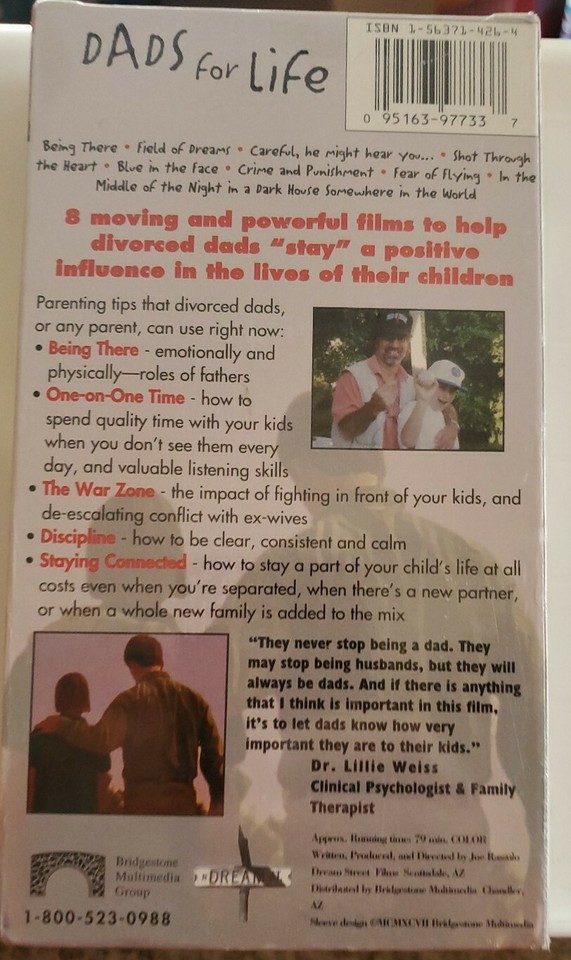 DAD'S FOR LIFE -8 SHORT FILMS ABOUT DIVORCED DADS VHS BRAND NEW SEALED ...