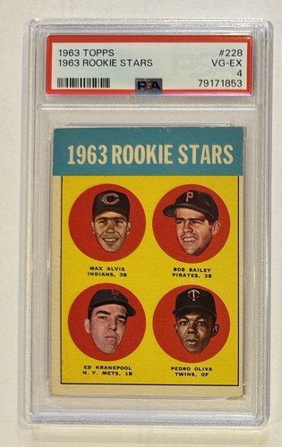 1963 Topps - Rookie Stars #228 Tony Oliva, Ed Kranepool, Bob Bailey (RC ...