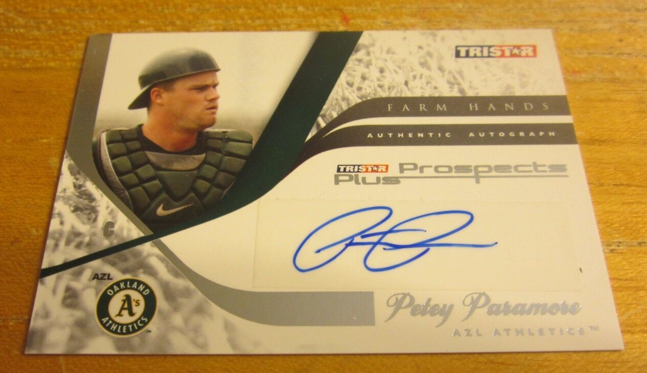 Petey Paramore 2008 TRISTAR Prospects Plus Farm Hands Autographs #FHPP ...