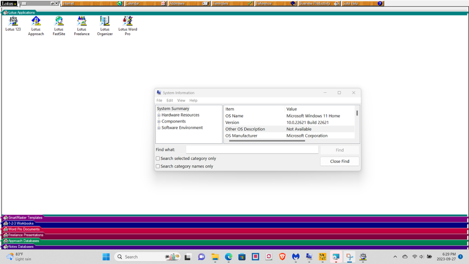 IBM LOTUS SMARTSUITE 9.8.1 Organizer Approach Word 1-2-3 Windows XP 7 8 ...