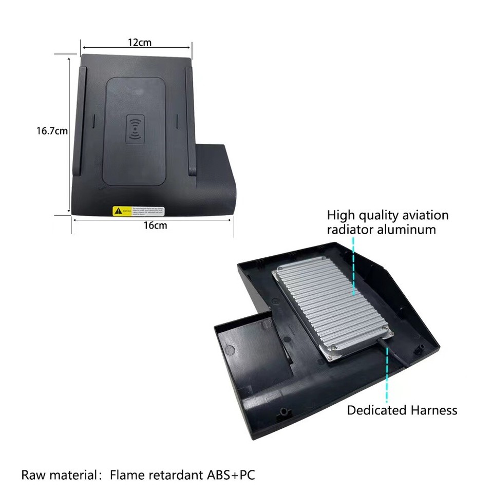 Inner Center Console Storage Box Wireless Car Charger For VW Golf MK7 ...