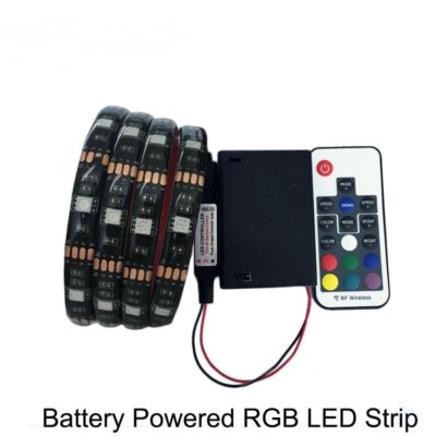 Battery powered LED Strip 5050 RGB 1M LED Flexible Strip Tape String ...