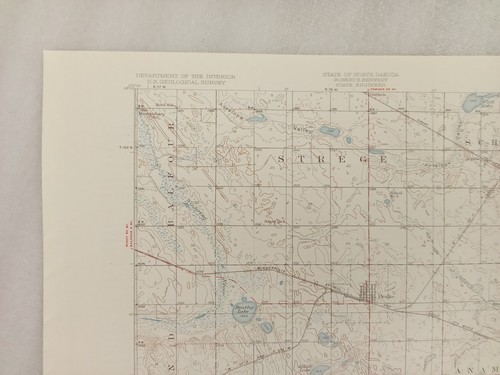 VINTAGE ORIG DRAKE NORTH DAKOTA GEOLOGICAL SURVEY TOPO MAP ...