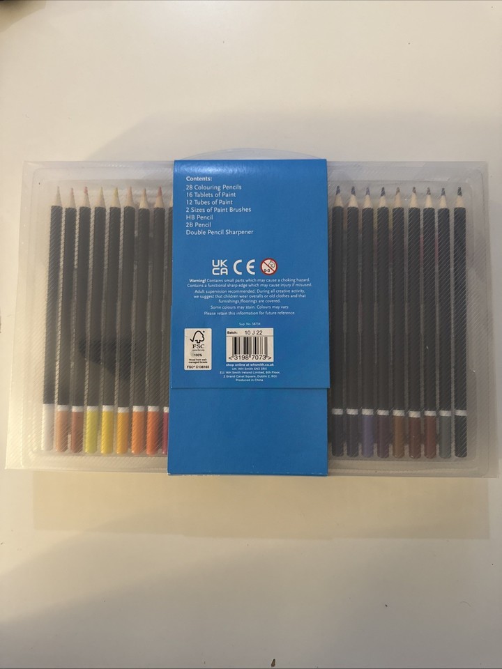 WHSmith Lets Create 61 Piece Art Set - Sketch , Colour & Paint - Brand ...