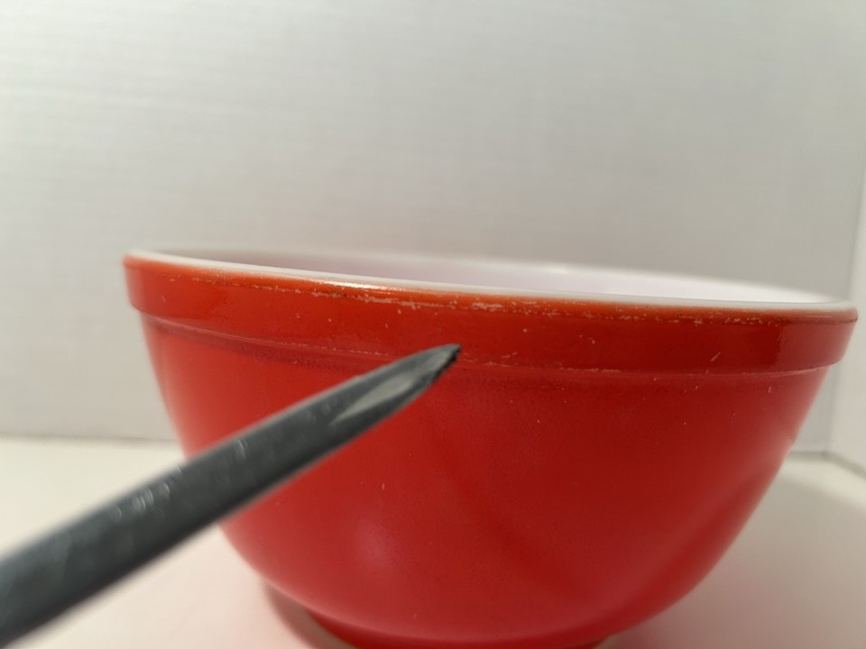 PYREX Red VTG. 1940's Glass Primary Colors Glass Mixing Nesting Bowl 3. ...
