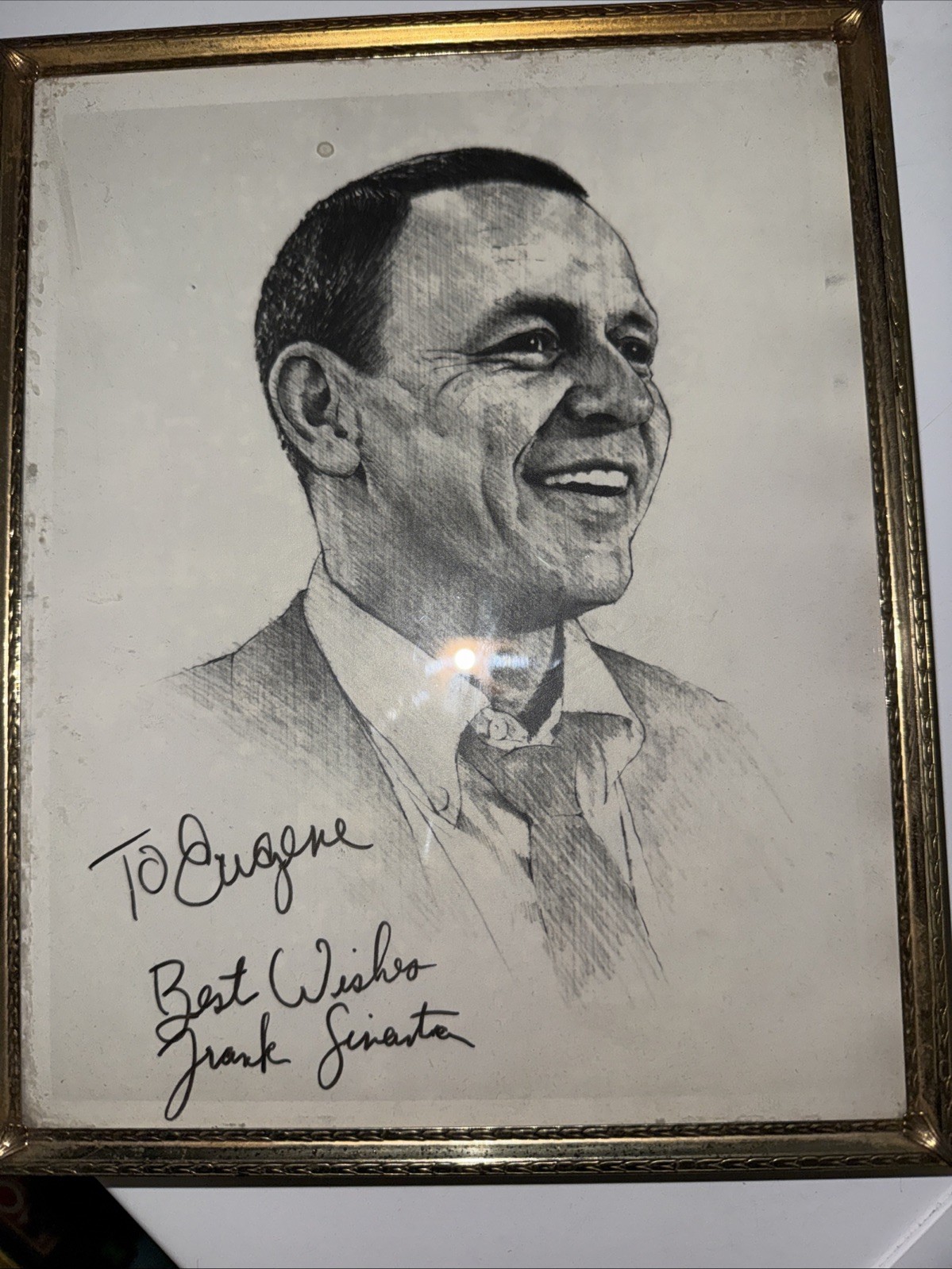 Frank Sinatra signed autographed index card and photo 8x0 framed 11x14 ...